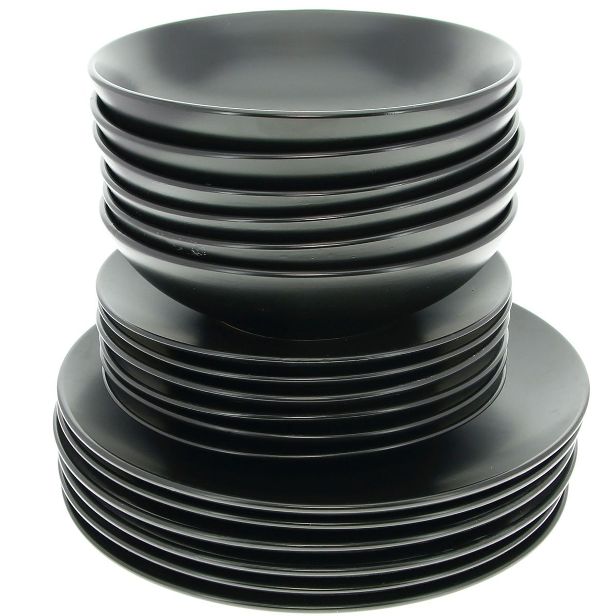 TALERZE SERWIS OBIADOWY ZESTAW DUŻE CZARNY 18 el | Cały Asortyment ...